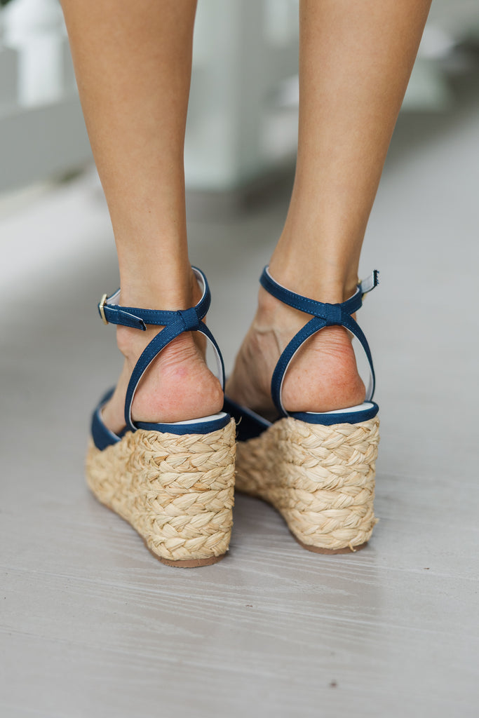 Step Right Up Navy Wedges – Shop the Mint