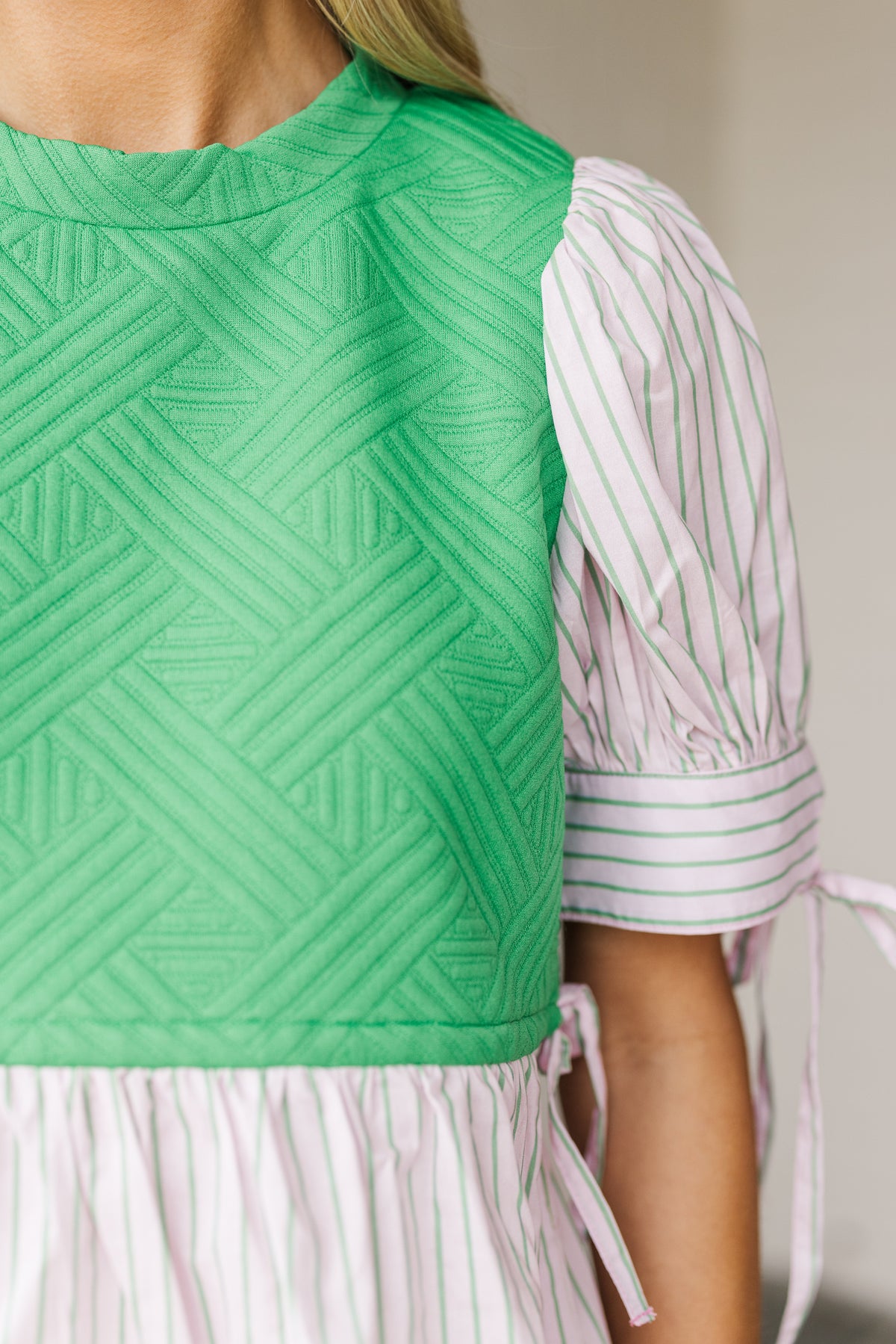 On Your Way Kelly Green Striped Blouse – Shop the Mint