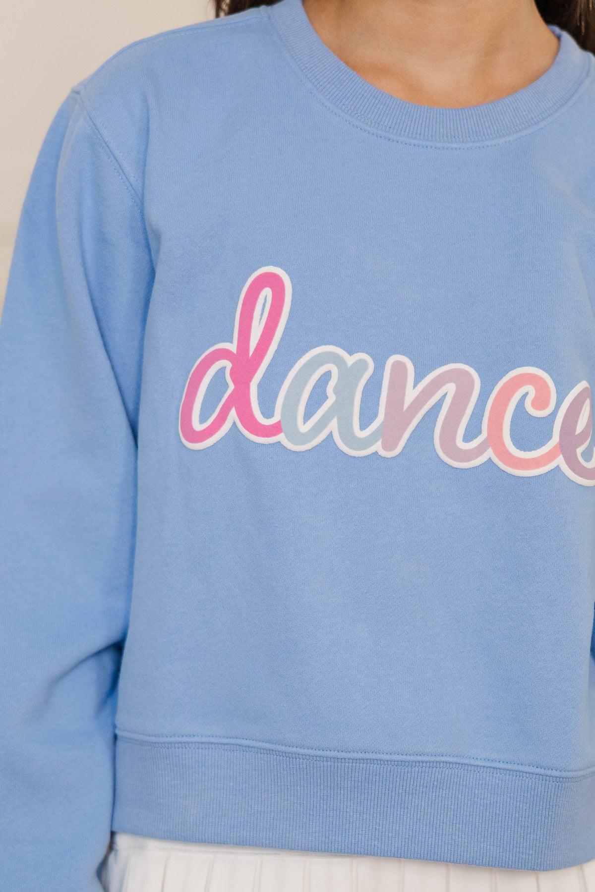 Girls: Dance Script Blue Graphic Sweatshirt – Shop the Mint