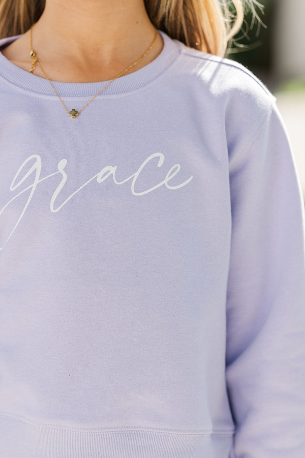Girls: Grace Lavender Graphic Sweatshirt – Shop the Mint