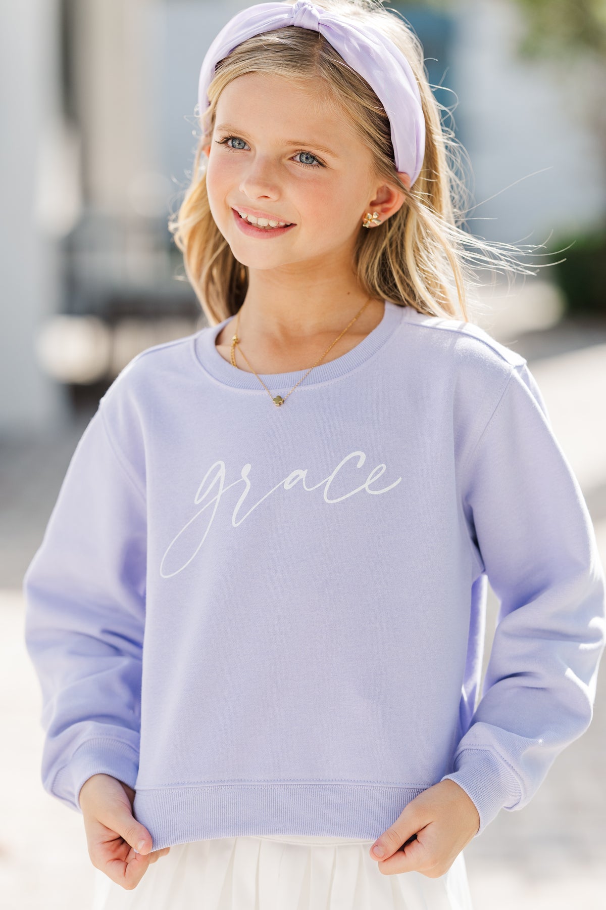 Girls: Grace Lavender Graphic Sweatshirt – Shop the Mint