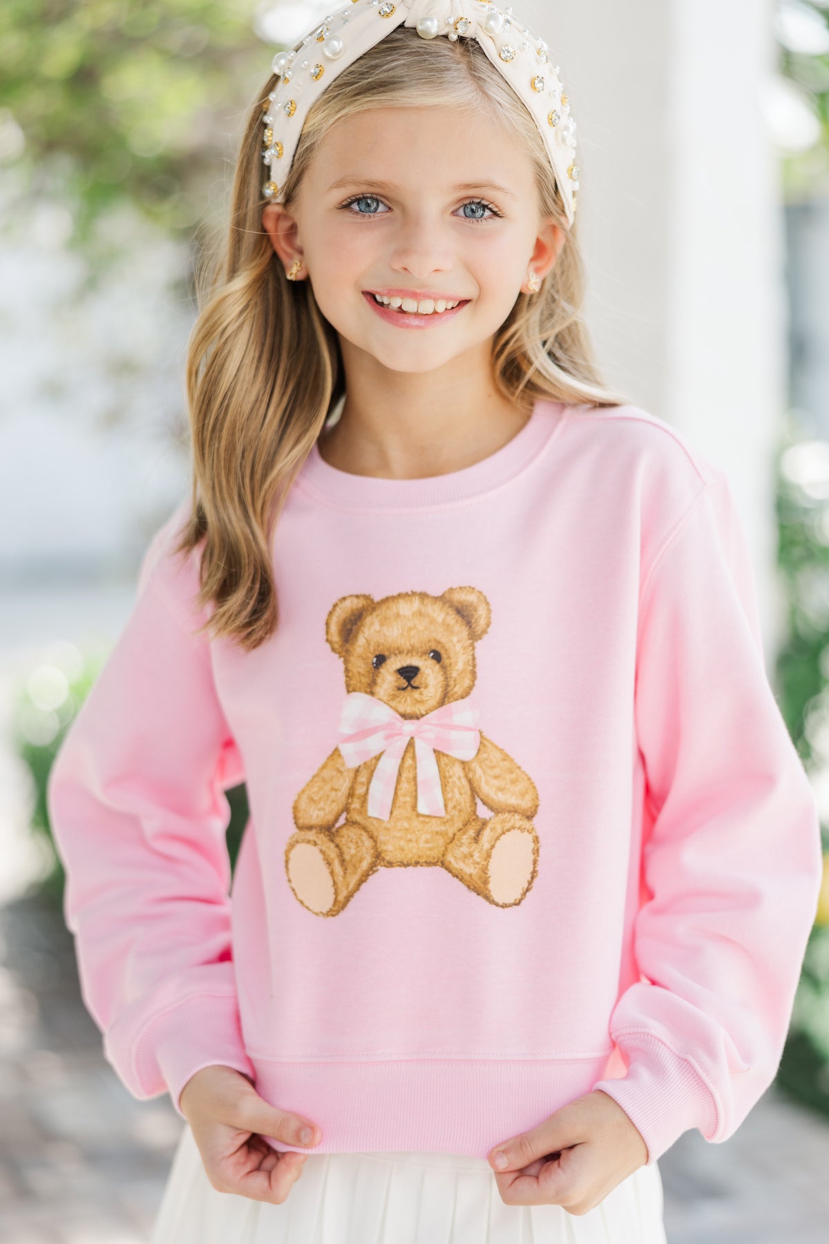 Girls: Beary Sweet Blush Graphic Sweatshirt – Shop the Mint