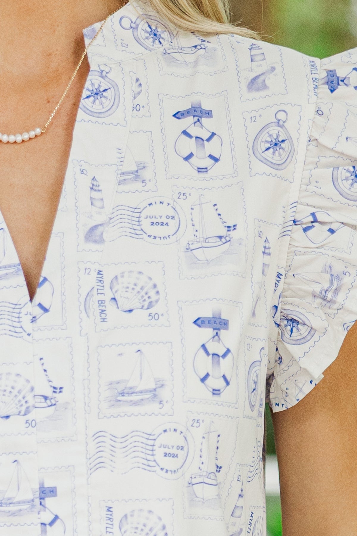 Created Beauty Blue Nautical Toile Midi Dress – Shop the Mint