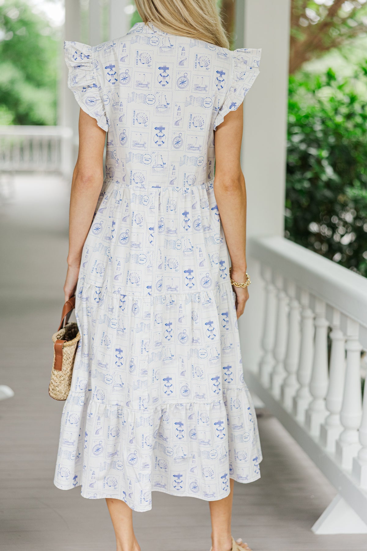 Created Beauty Blue Nautical Toile Midi Dress – Shop the Mint