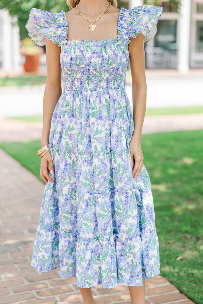 In The Distance Purple Floral Midi Dress – Shop the Mint