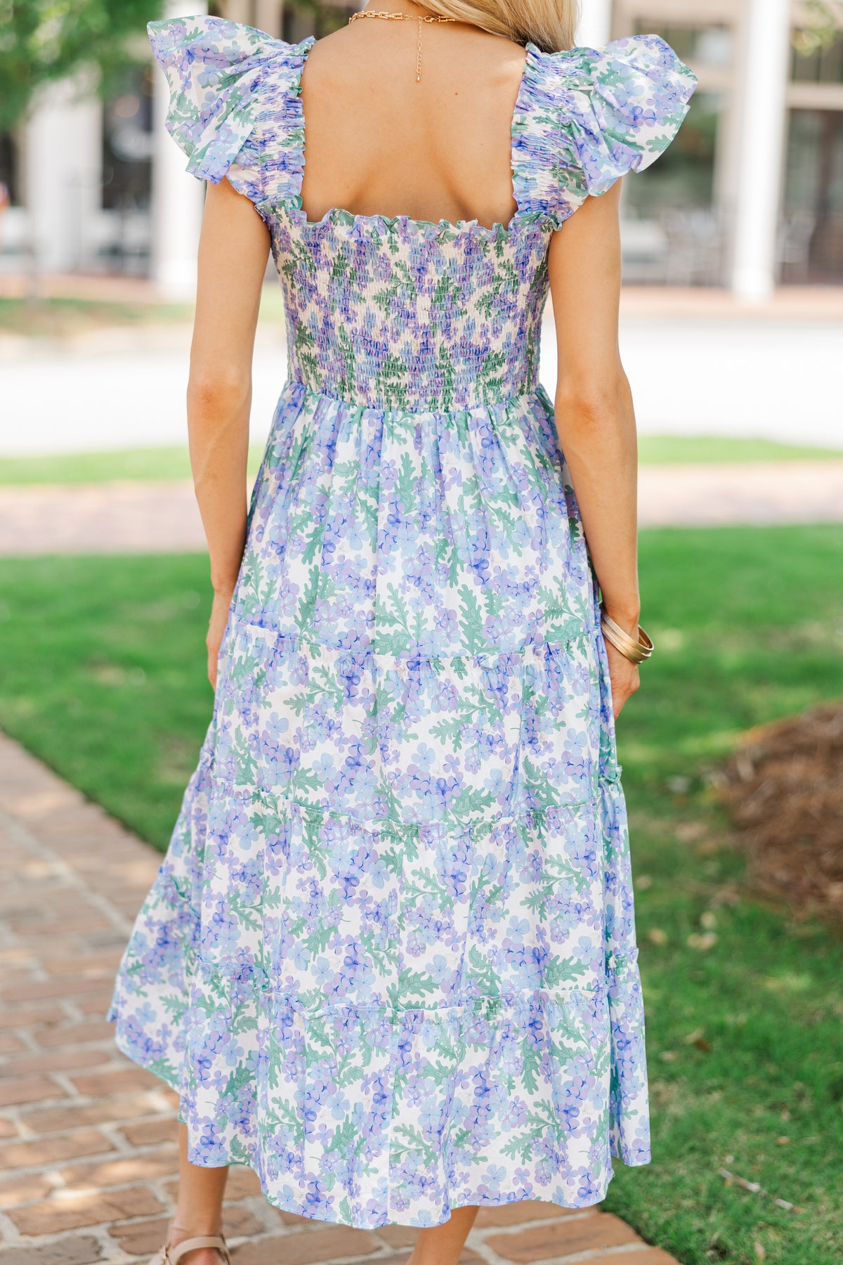 In The Distance Purple Floral Midi Dress – Shop the Mint