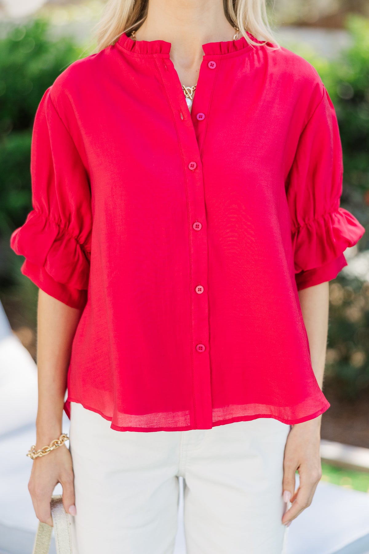 Take Your Turn Red Blouse – Shop the Mint