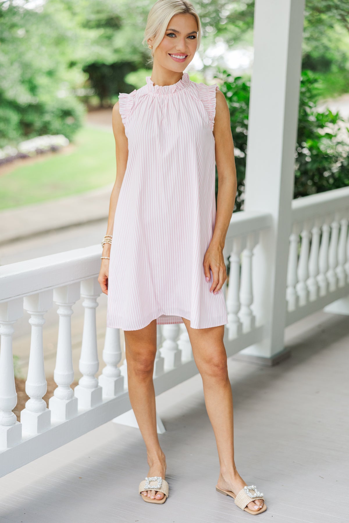 Listen To Your Heart Light Pink Striped Dress – Shop the Mint