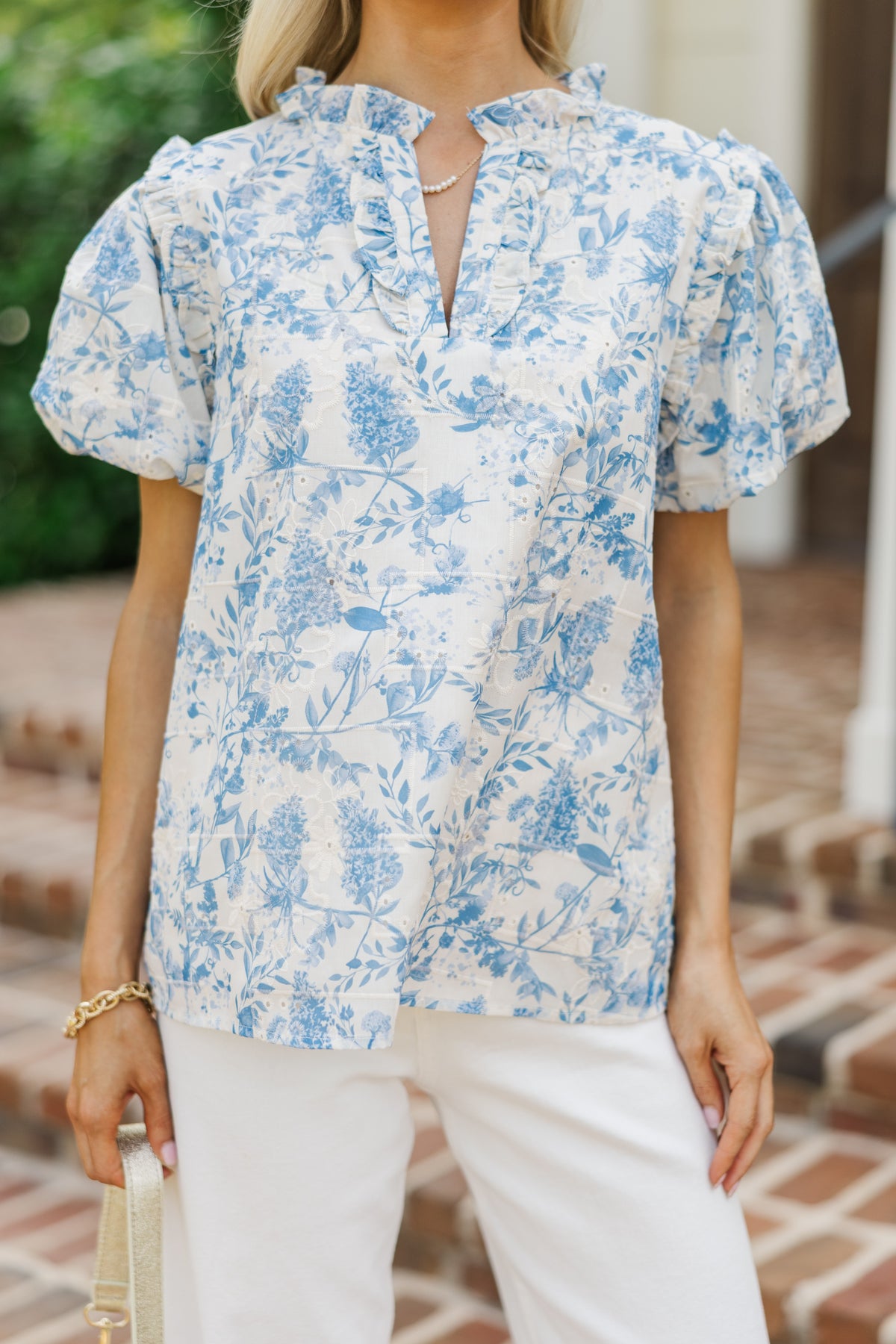 See You Soon Blue Eyelet Blouse – Shop the Mint