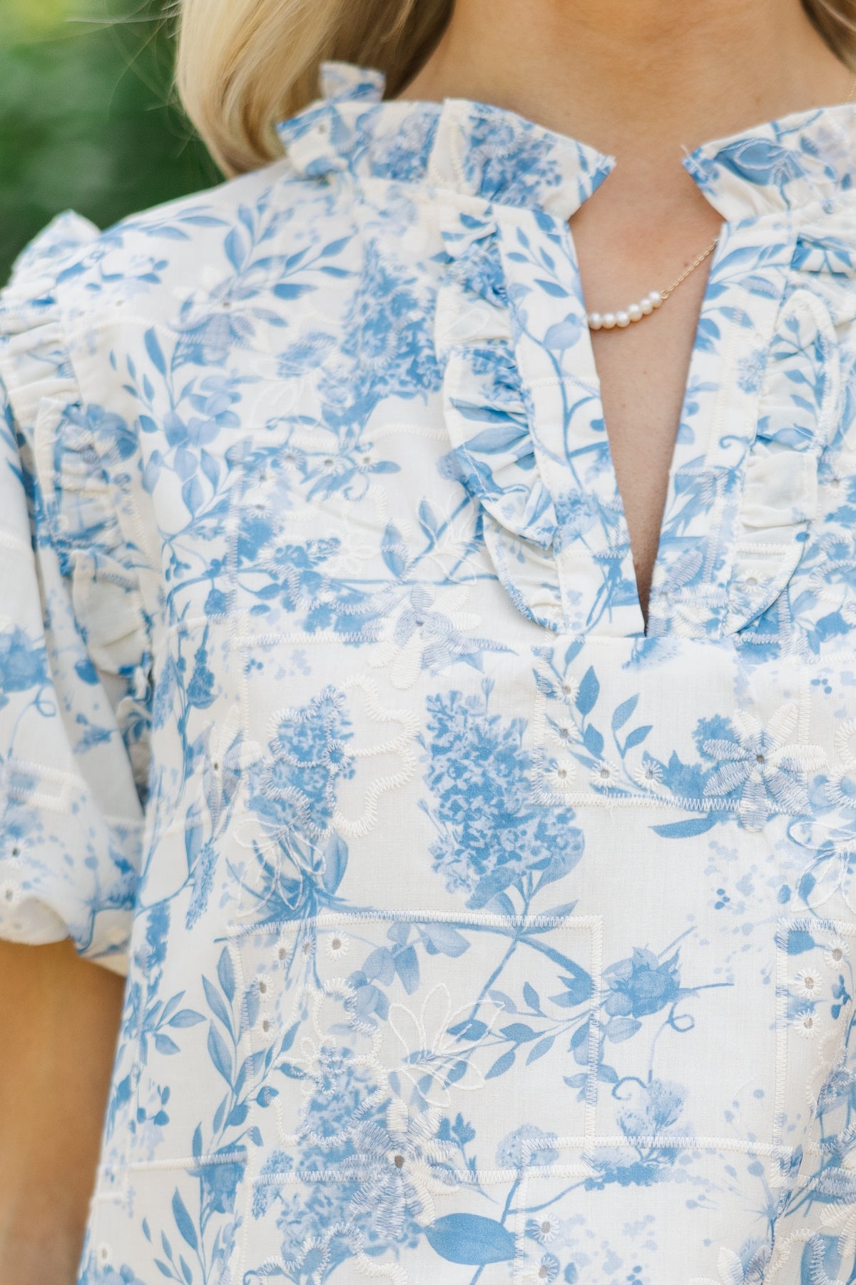See You Soon Blue Eyelet Blouse – Shop the Mint