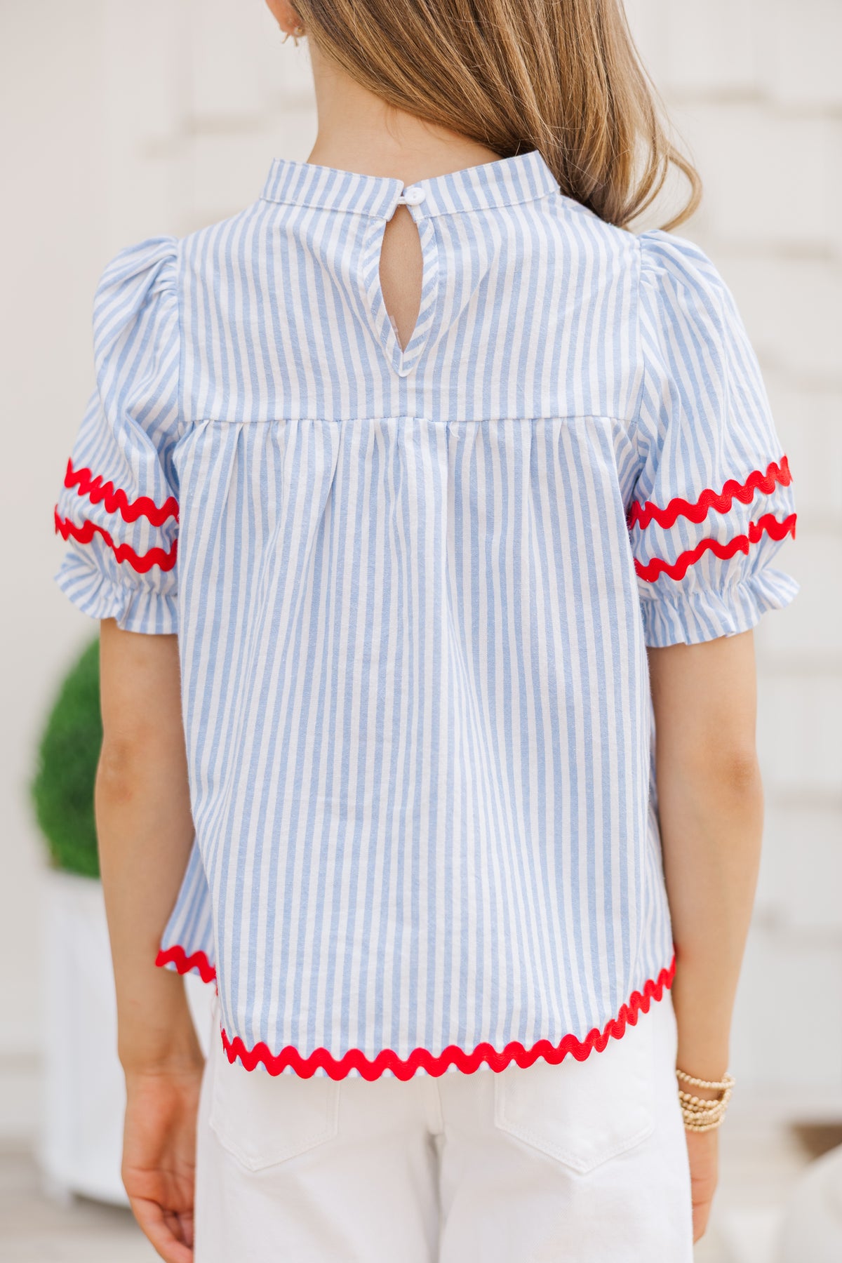 Girls: The Holly Light Blue Striped Blouse – Shop the Mint