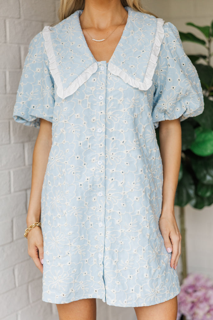 Perfect Pace Light Blue Embroidered Dress – Shop the Mint