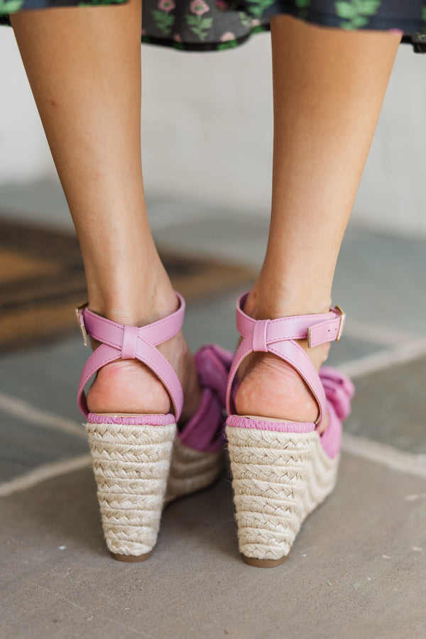 See It All Pink Bow Wedges – Shop the Mint
