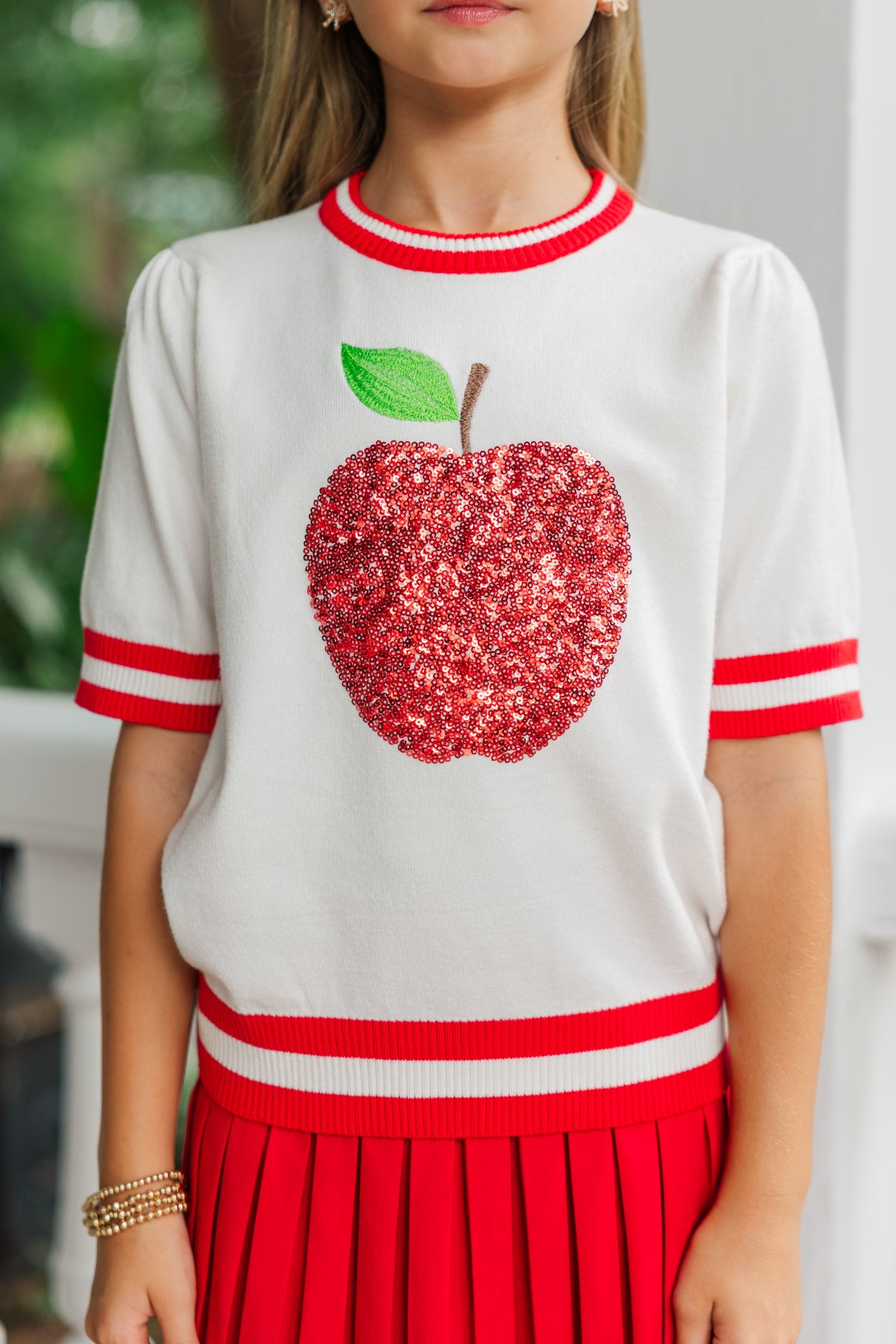 Girls: Stay In Character White Apple Sweater – Shop the Mint