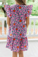 Girls: At This Time Navy Floral & Apple Print Dress – Shop the Mint