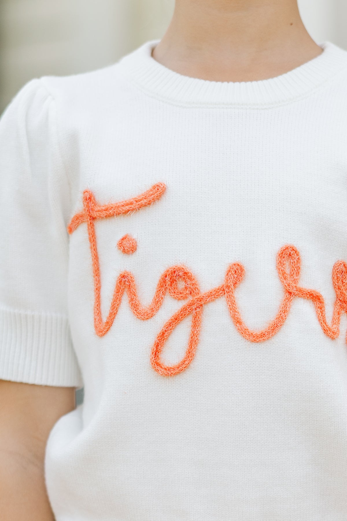 Girls: The Scrimmage White & Orange Tigers Sweater – Shop the Mint