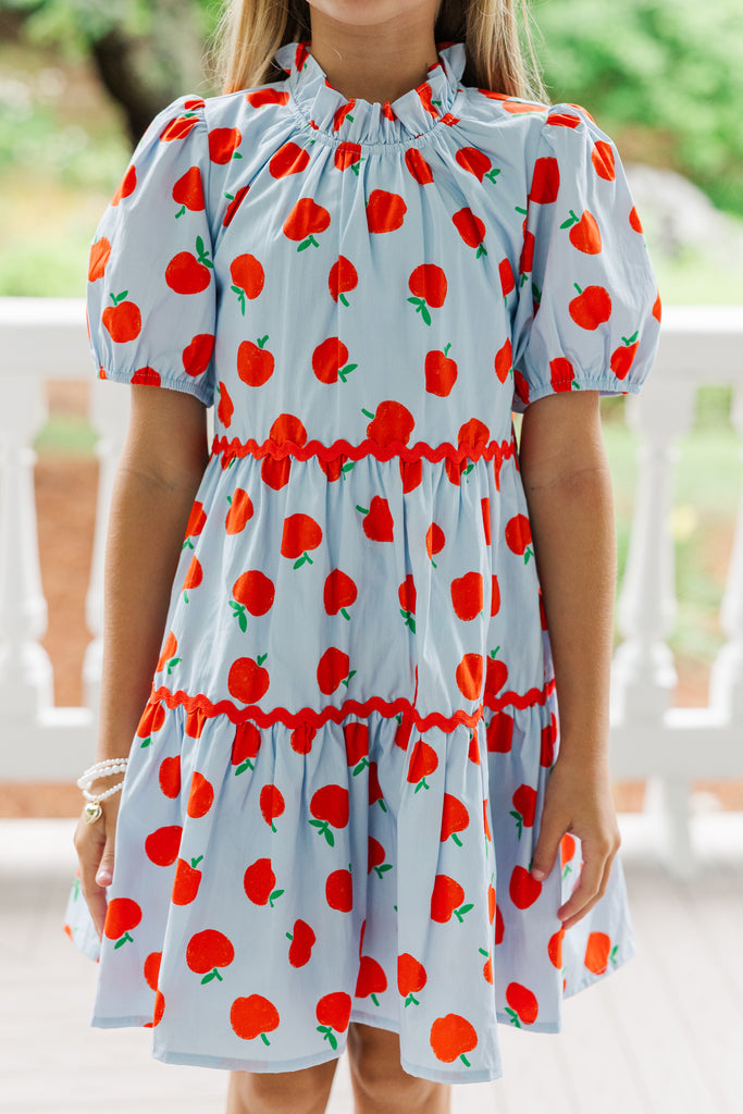 Girls: The Addison Light Blue Apple Dress – Shop the Mint