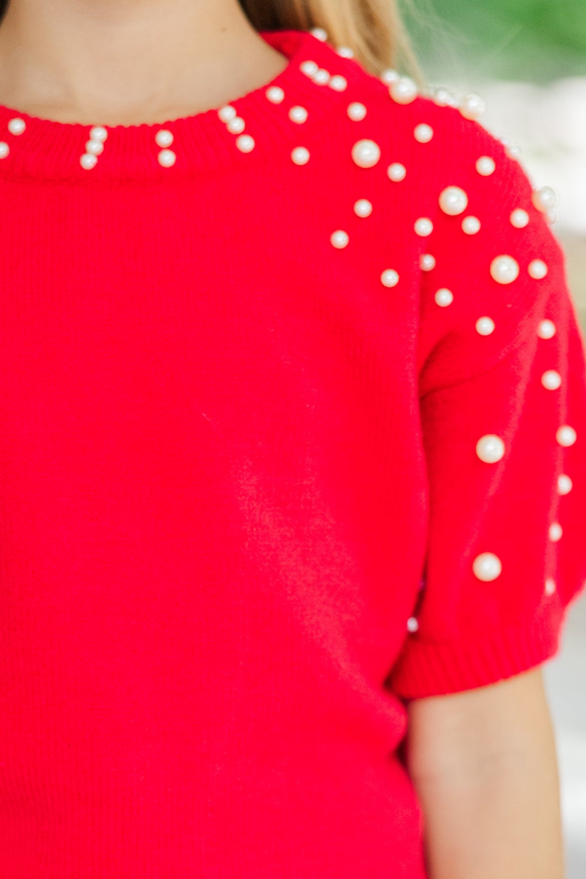 Girls: Tell Your Story Red Embellished Sweater – Shop the Mint