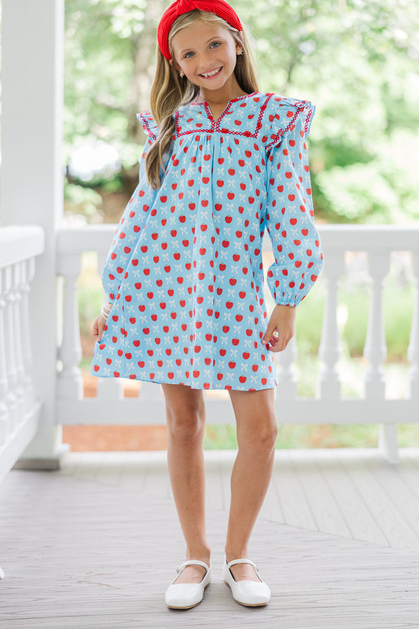 Girls: See It Through Light Blue Bows & Apples Babydoll Dress – Shop ...