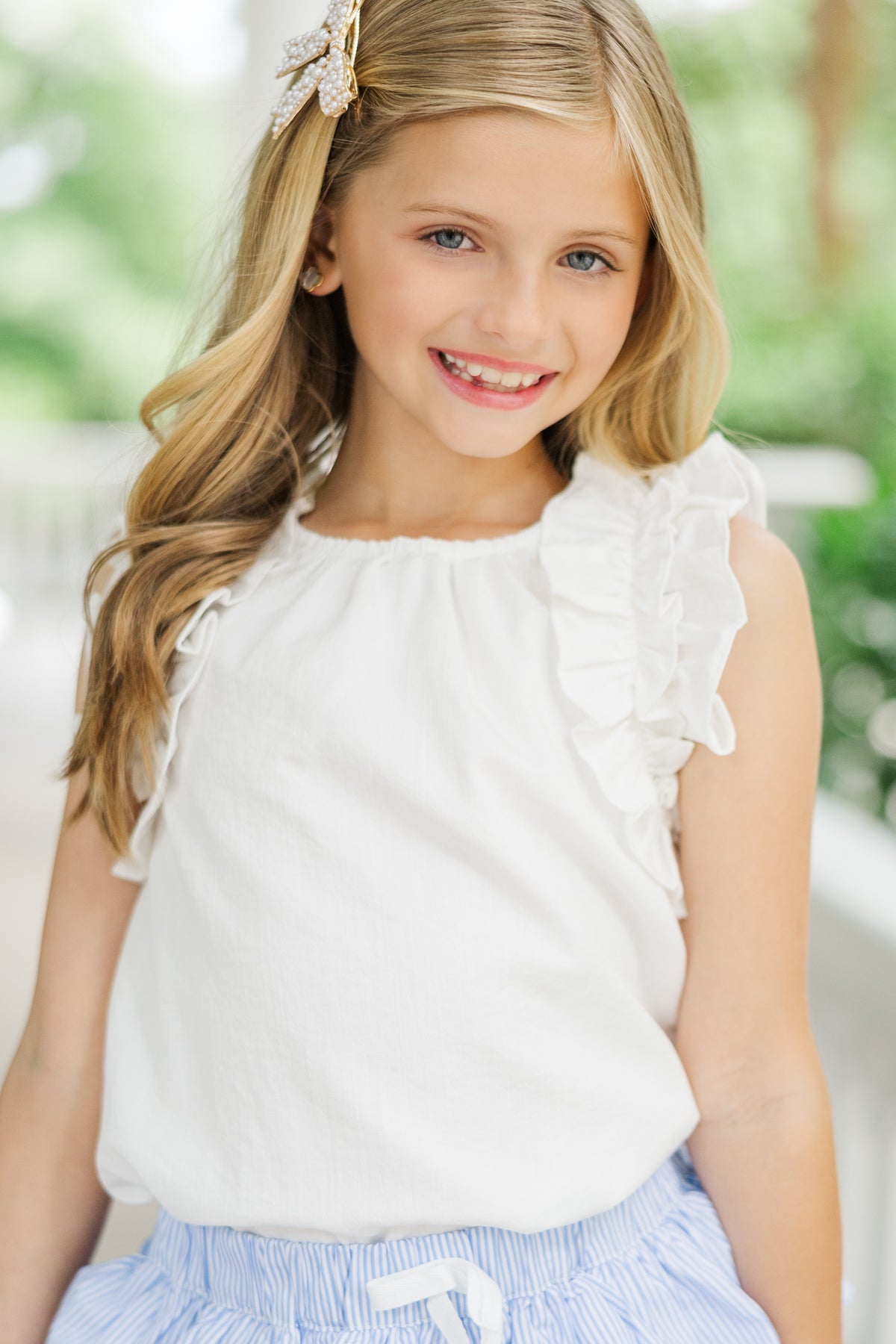 Girls: Listen To Your Heart White Ruffled Blouse – Shop the Mint