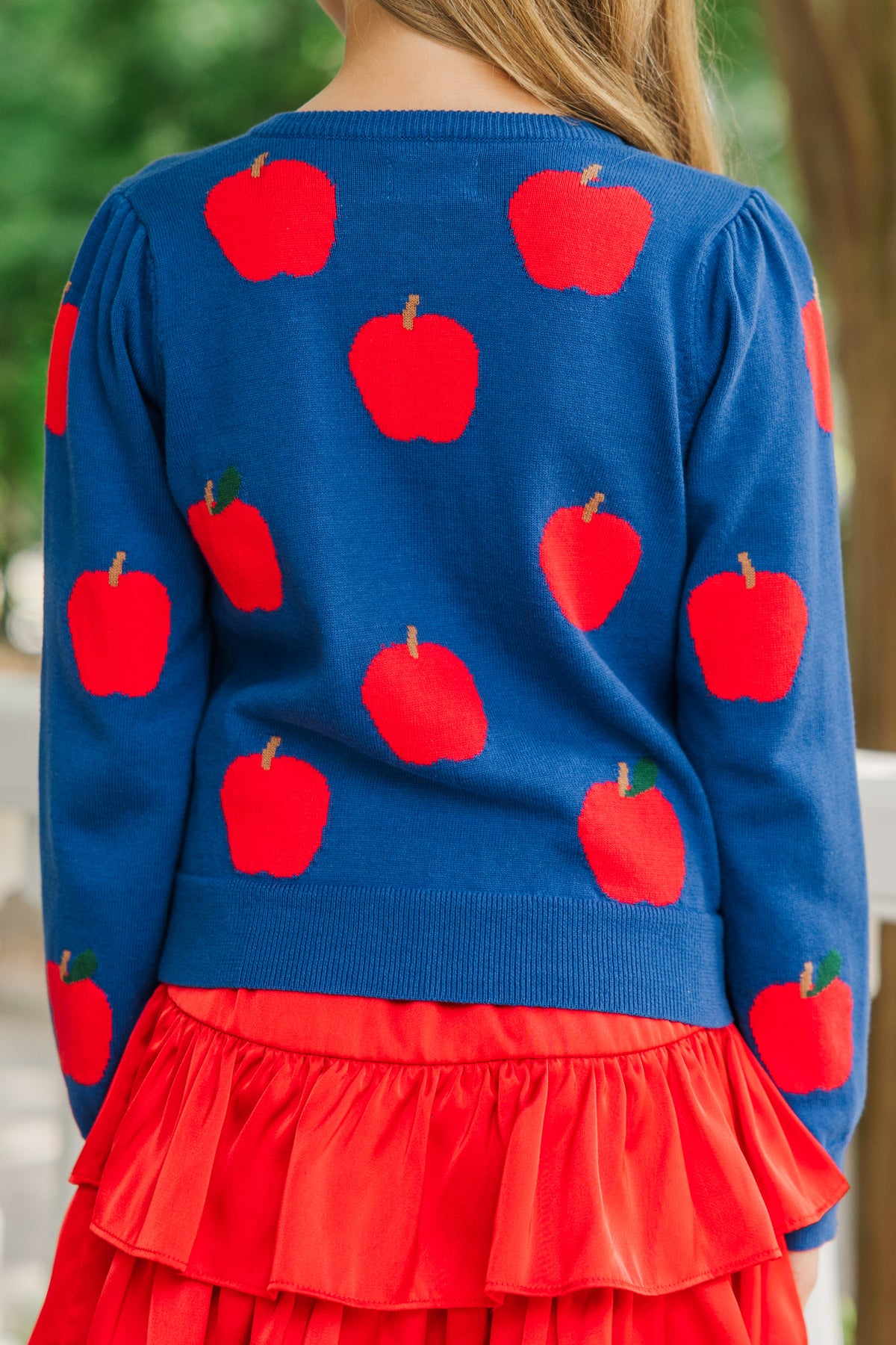 Girls: Pick Of The Patch Navy Apple Cardigan – Shop the Mint