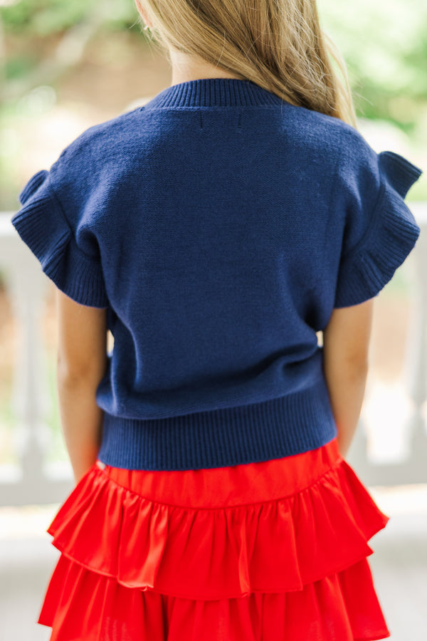 Girls: The Kennedy Navy Apple Sweater – Shop the Mint