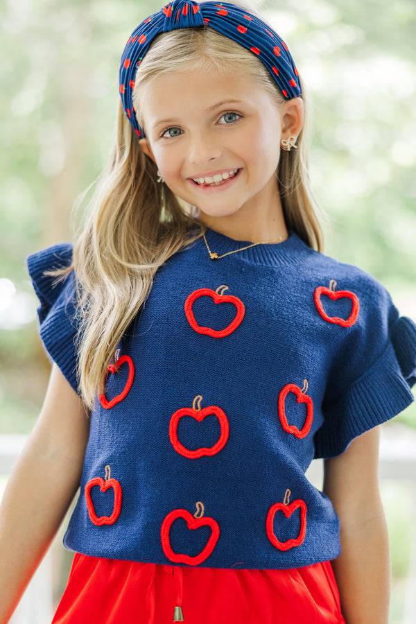Girls: The Kennedy Navy Apple Sweater – Shop the Mint