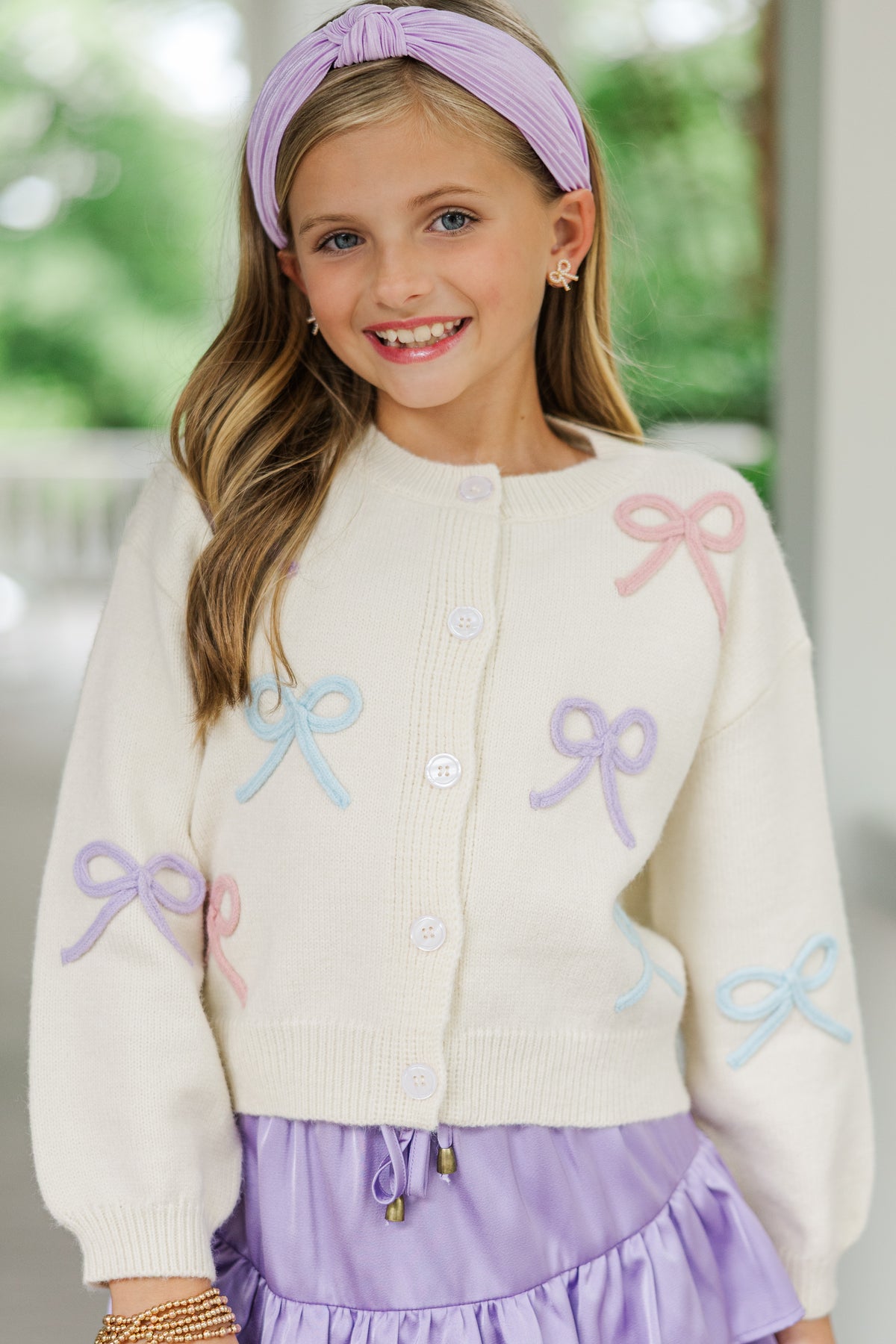 Girls: The Alyson Light Blue Bow Cardigan – Shop the Mint