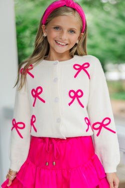 Girls: The Alyson Fuchsia Bow Cardigan – Shop the Mint
