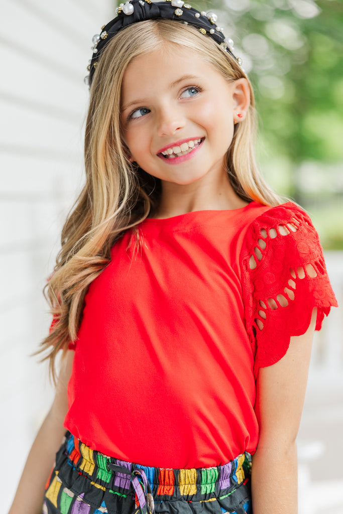 Girls: The Luna Red Eyelet Top – Shop the Mint