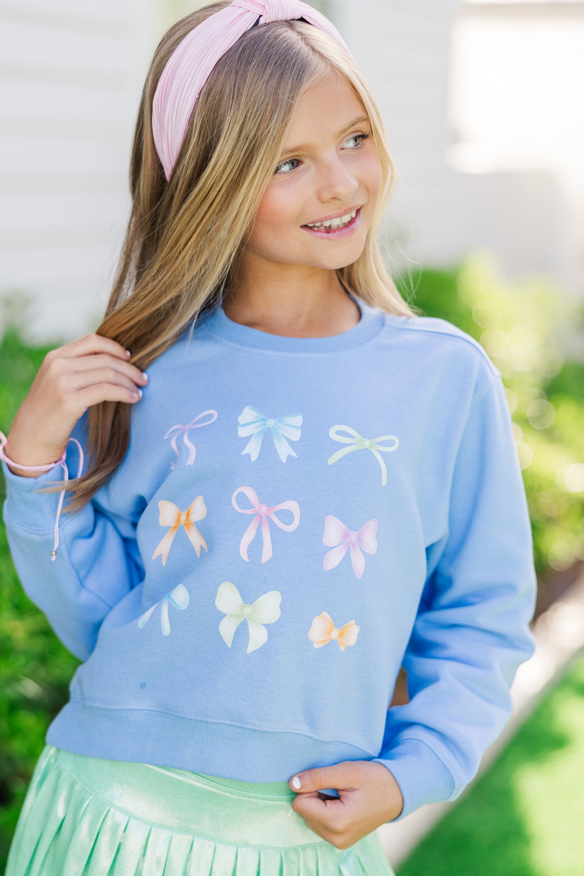Girls: In My Girly Era Blue Graphic Sweatshirt – Shop the Mint