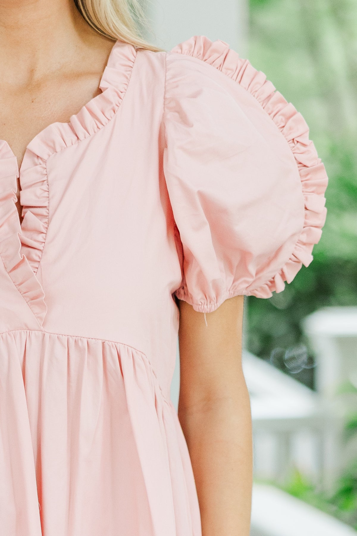 Gentle Breeze Dusty Pink Ruffled Midi Dress – Shop the Mint