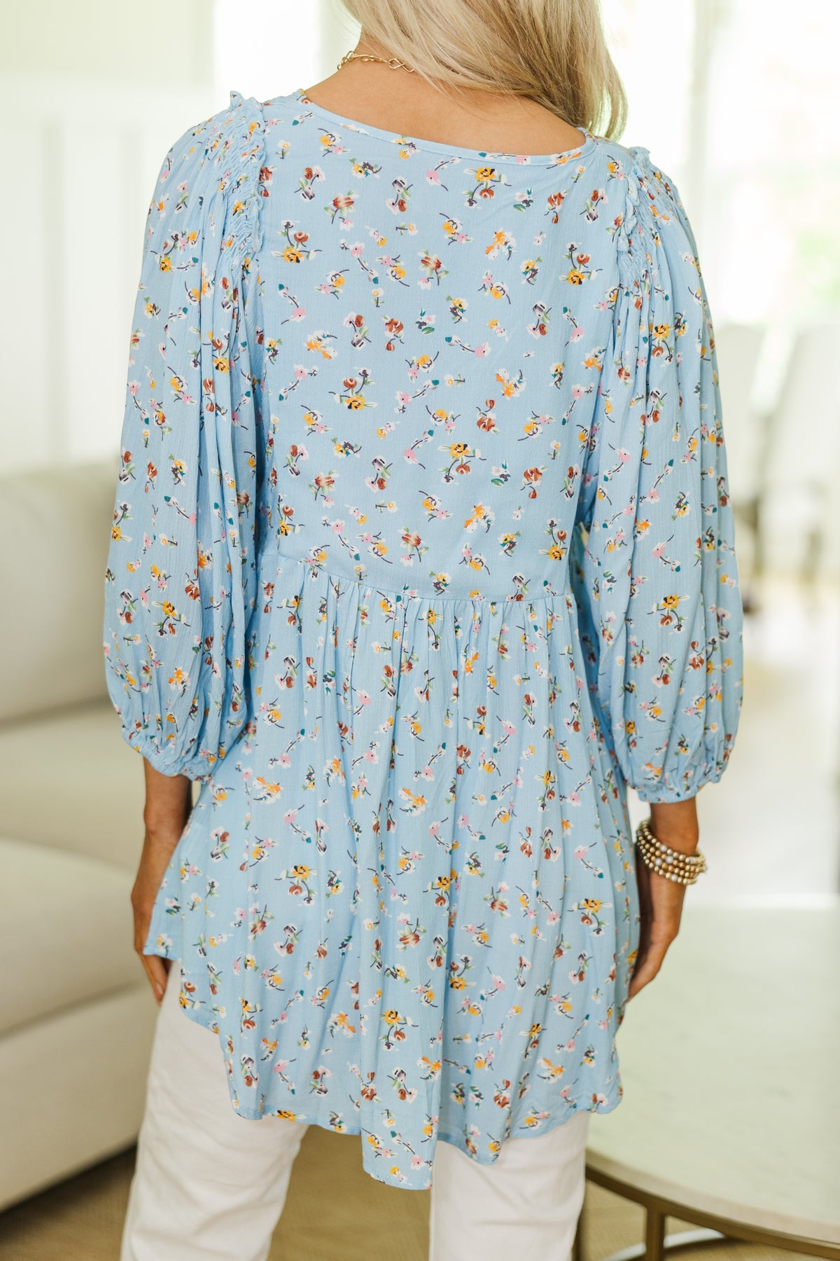 NURSING COLLECTION: All So Nice Light Blue Ditsy Floral Tunic – Shop ...