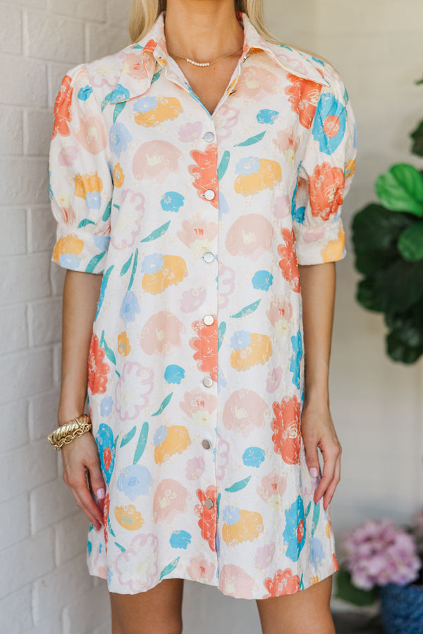 Grab Their Attention White Multi Floral Dress – Shop the Mint