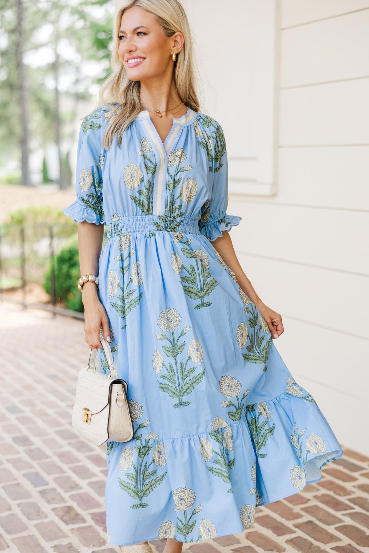Come Back Periwinkle Medallion Midi Dress – Shop the Mint