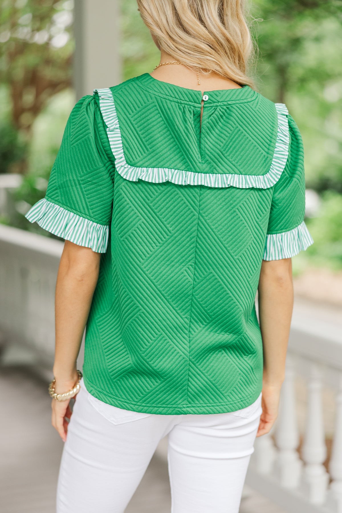 Tell It All Green Textured Blouse – Shop the Mint