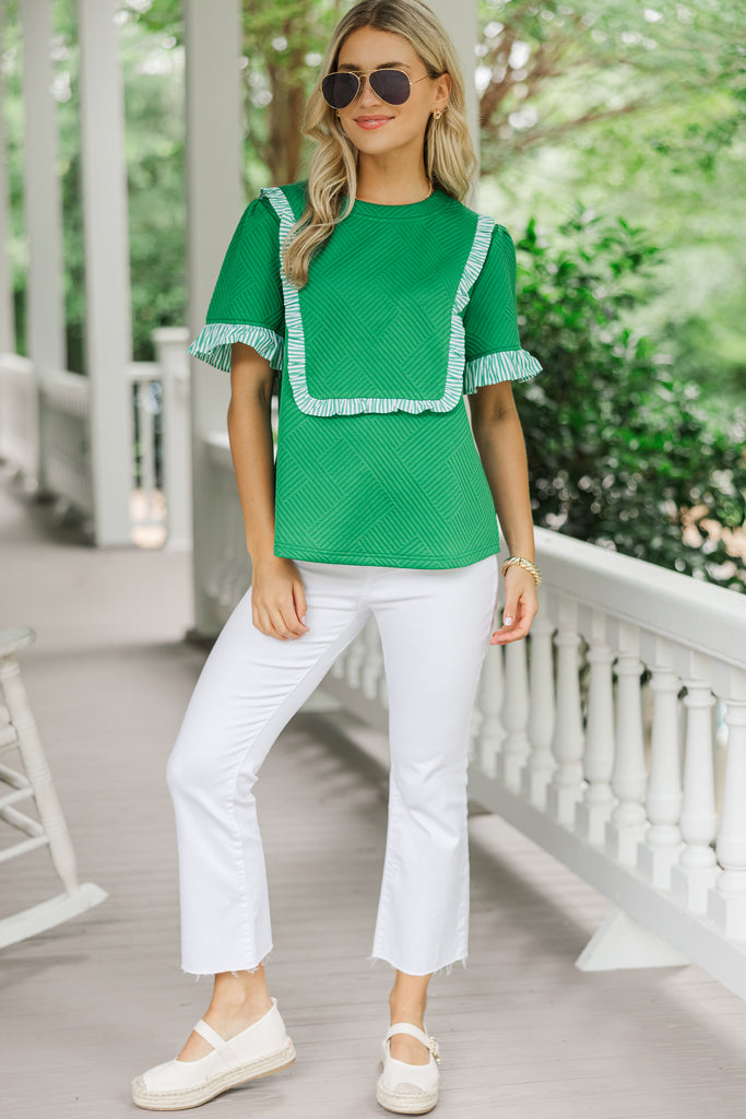 Tell It All Green Textured Blouse – Shop the Mint