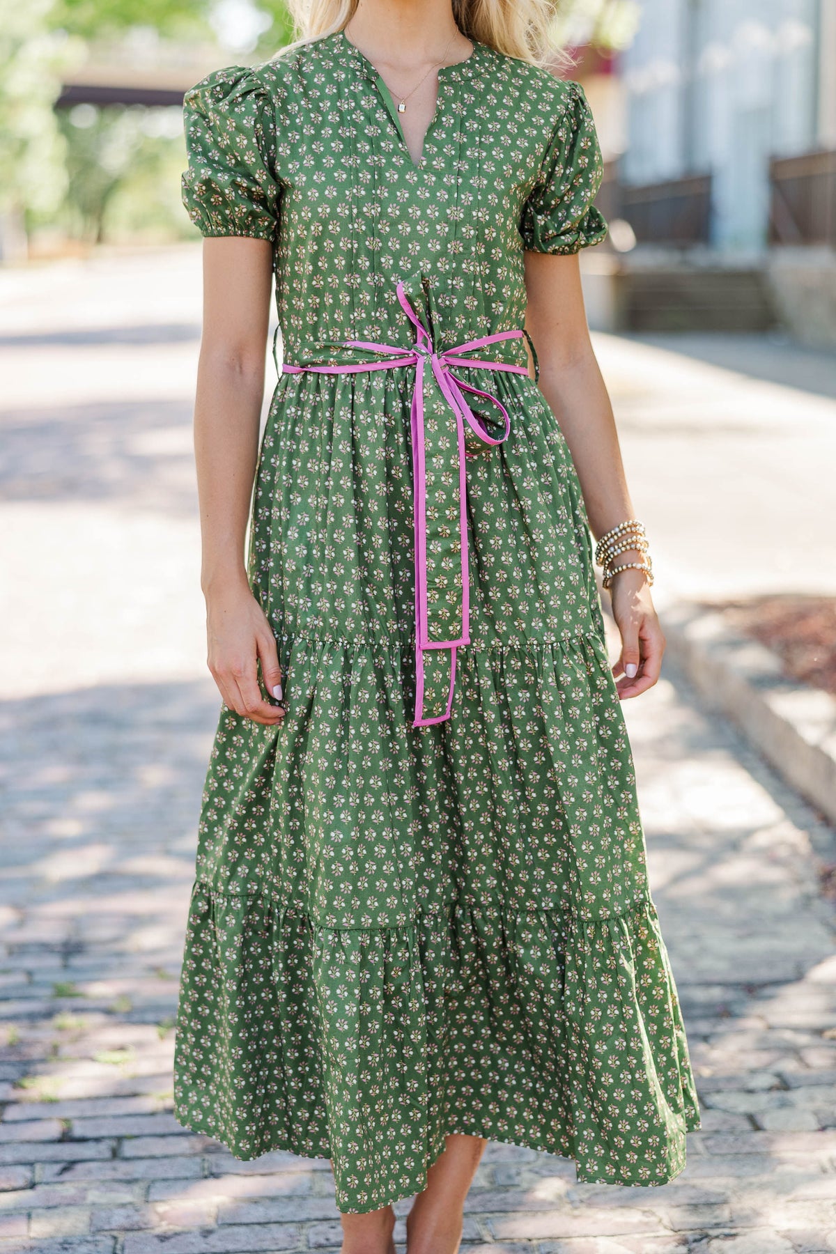 Chase The Day Olive Medallion Midi Dress – Shop the Mint