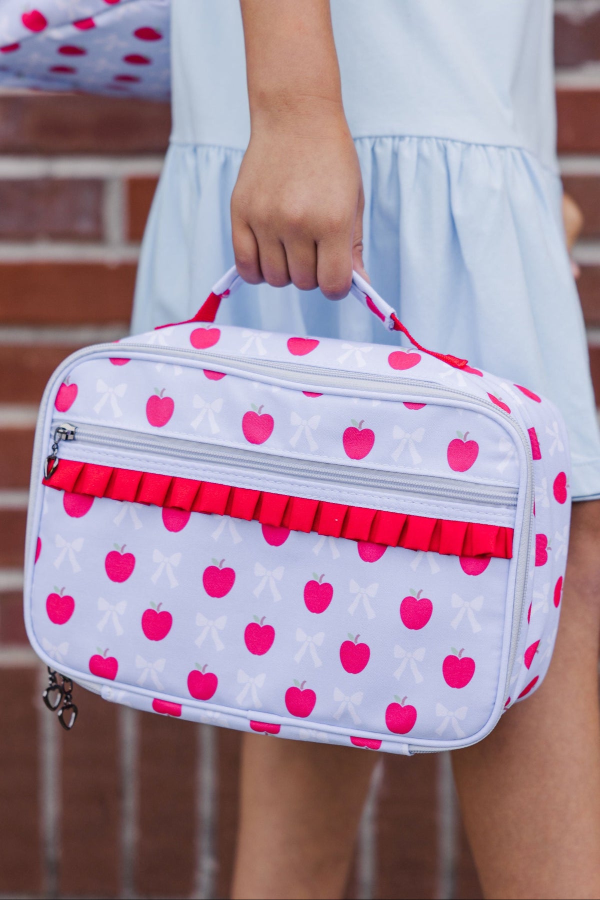 Girls: The Ginnie Light Blue Apples & Bows Lunchbox – Shop the Mint