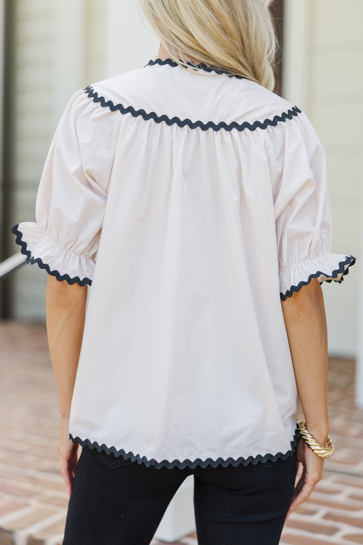 Chasing The Breeze Cream Rickrack Blouse – Shop the Mint