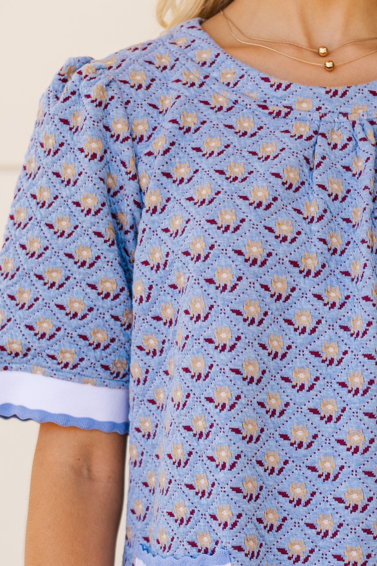 Exist Loudly Light Blue Knit Medallion Dress – Shop the Mint