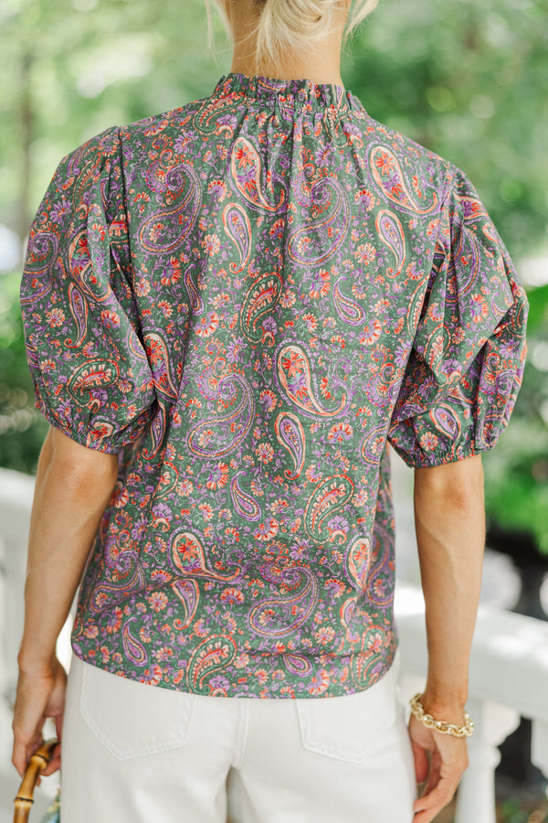 Color Me Happy Green Paisley Blouse – Shop the Mint