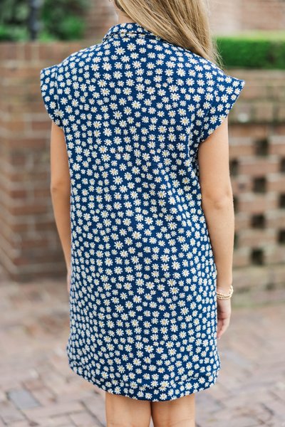 Girls: Give You Happiness Navy Blue Contrast Dress – Shop the Mint