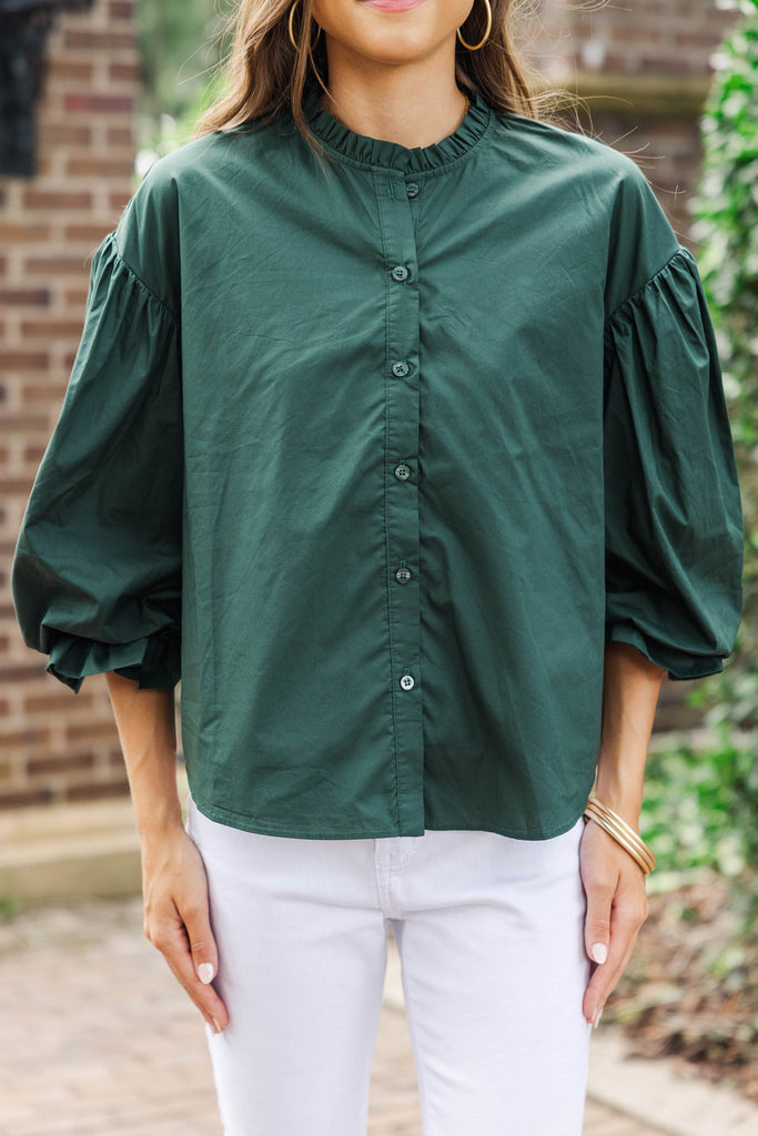 Take Your Turn Emerald Blouse – Shop the Mint