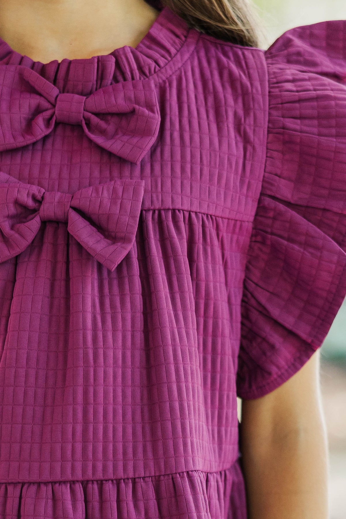 Girls: The Skylar Plum Purple Bow Babydoll Dress – Shop the Mint