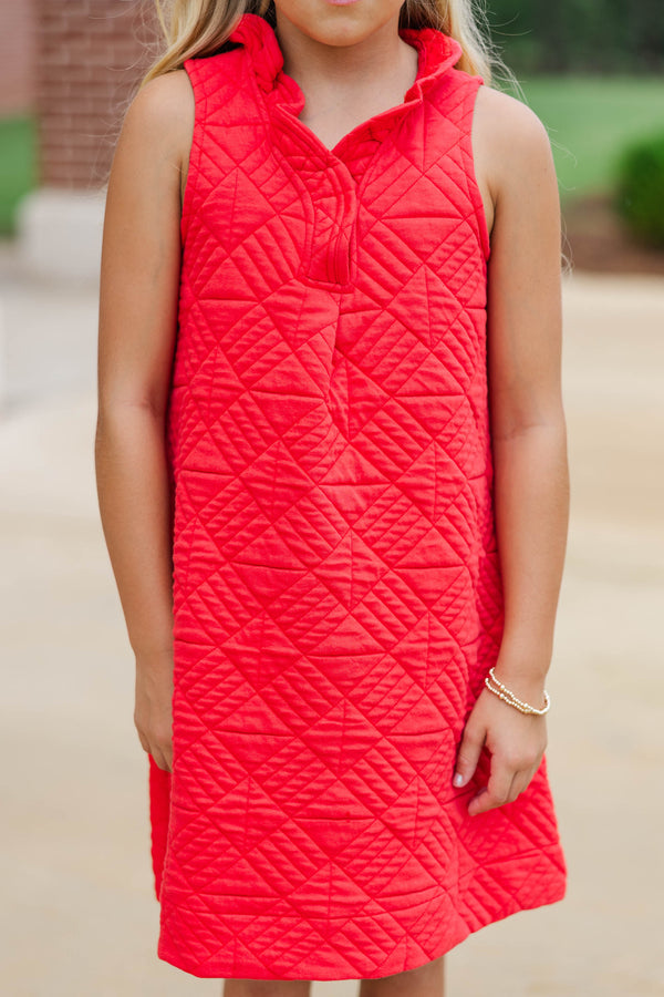 Girls: Never Better Red Textured Dress – Shop the Mint