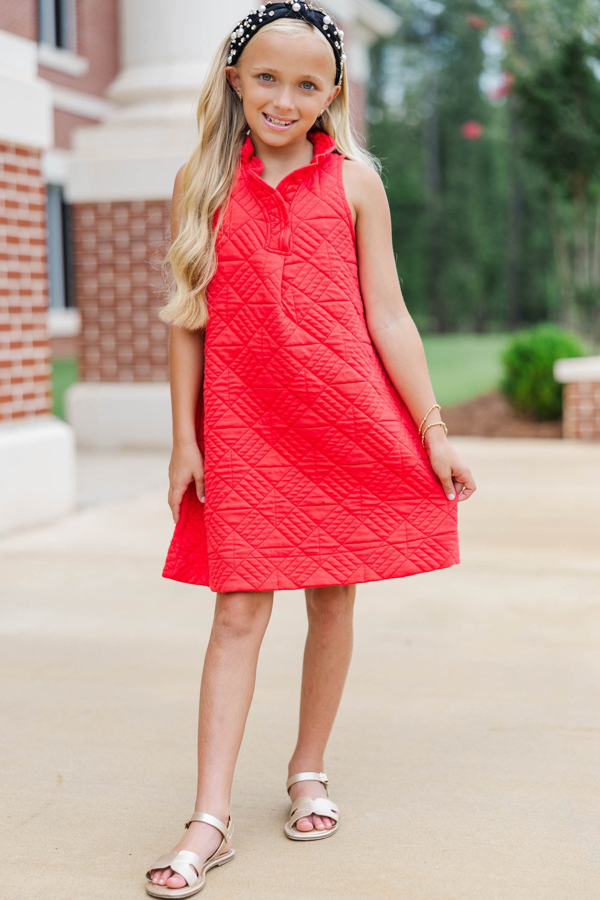Girls: Never Better Red Textured Dress – Shop the Mint