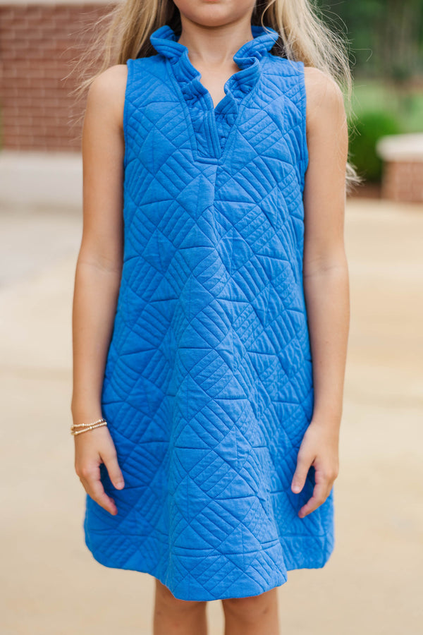 Girls: Never Better Blue Textured Dress – Shop the Mint