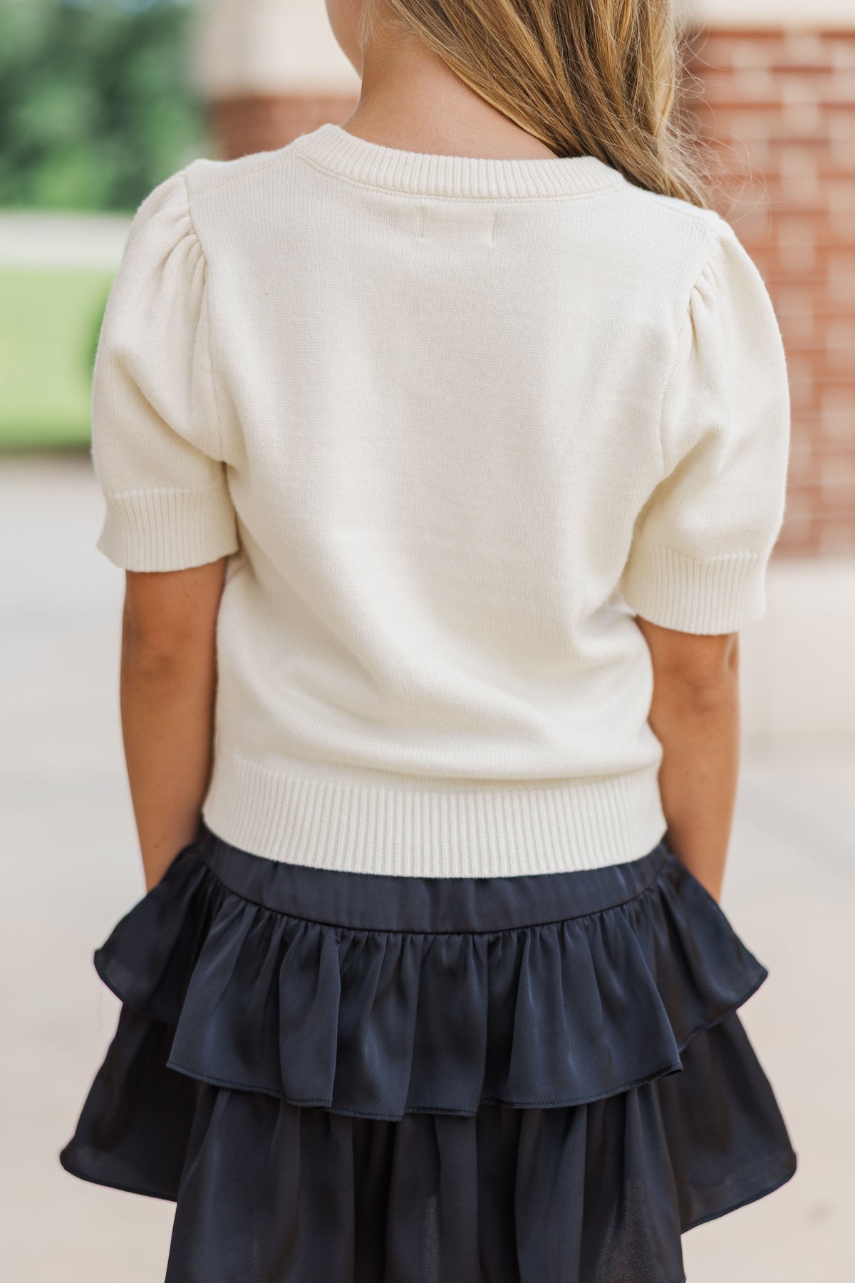 Girls: It's Gameday White and Black Script Sweater – Shop the Mint