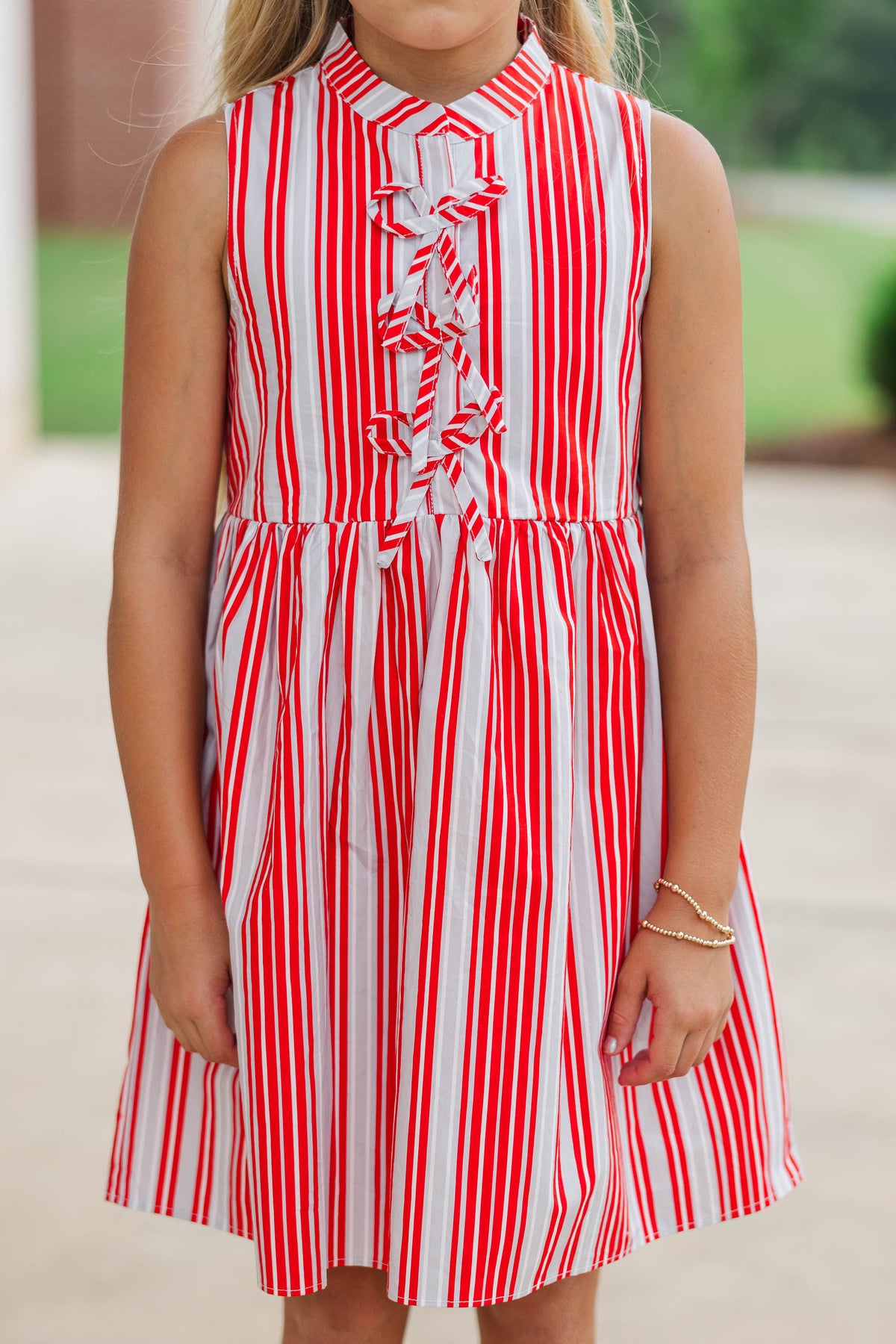 Girls: The Ariana Red Striped Sleeveless Dress – Shop the Mint